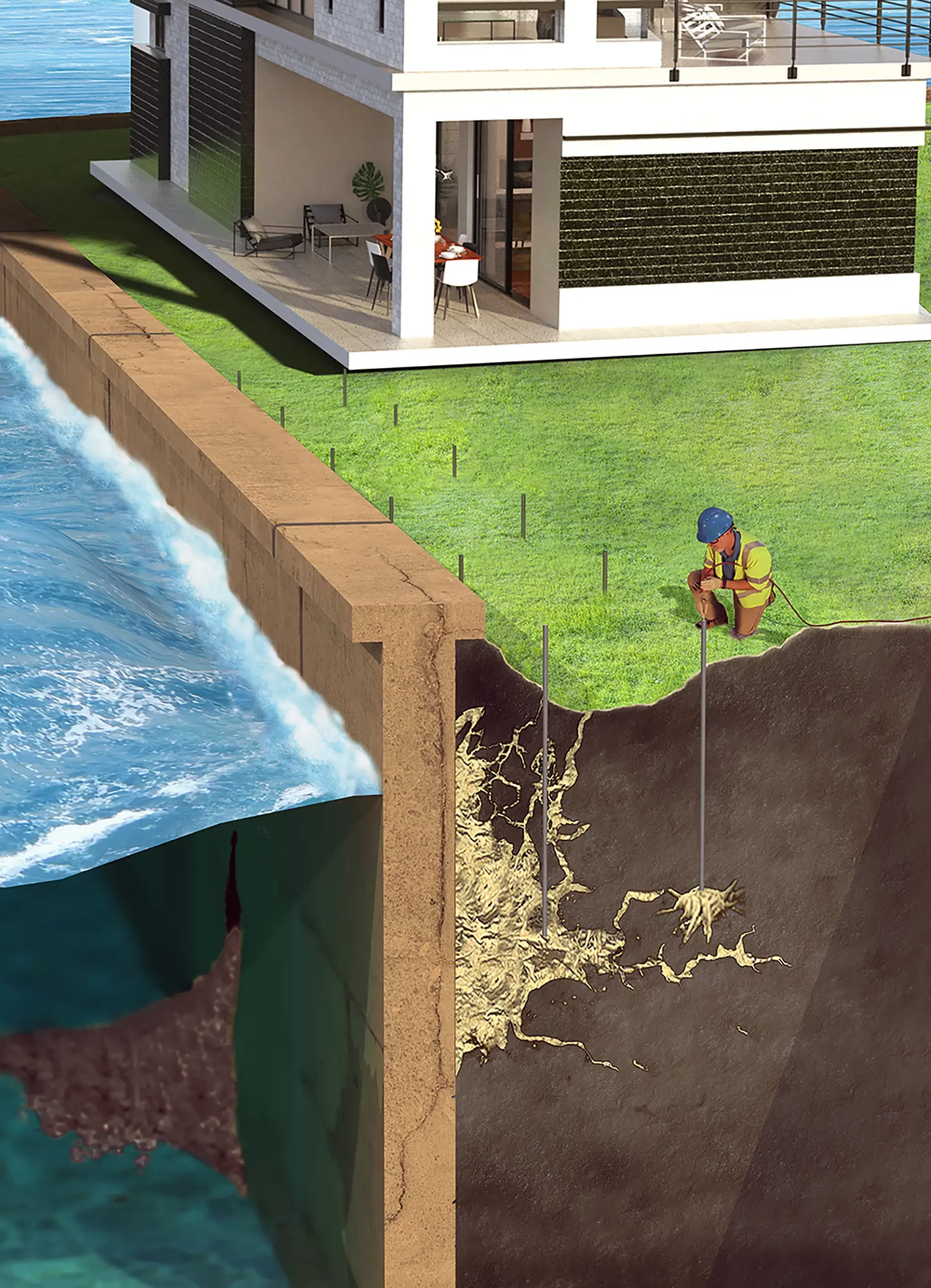 Foam Injection Seawall Repair | Stop Soil Erosion Behind Your Wall